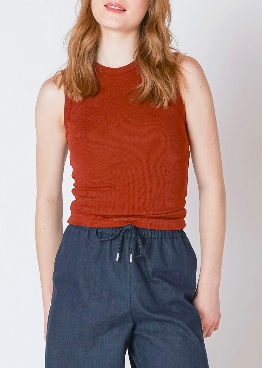 Ribbed Tank – Red Ribbon